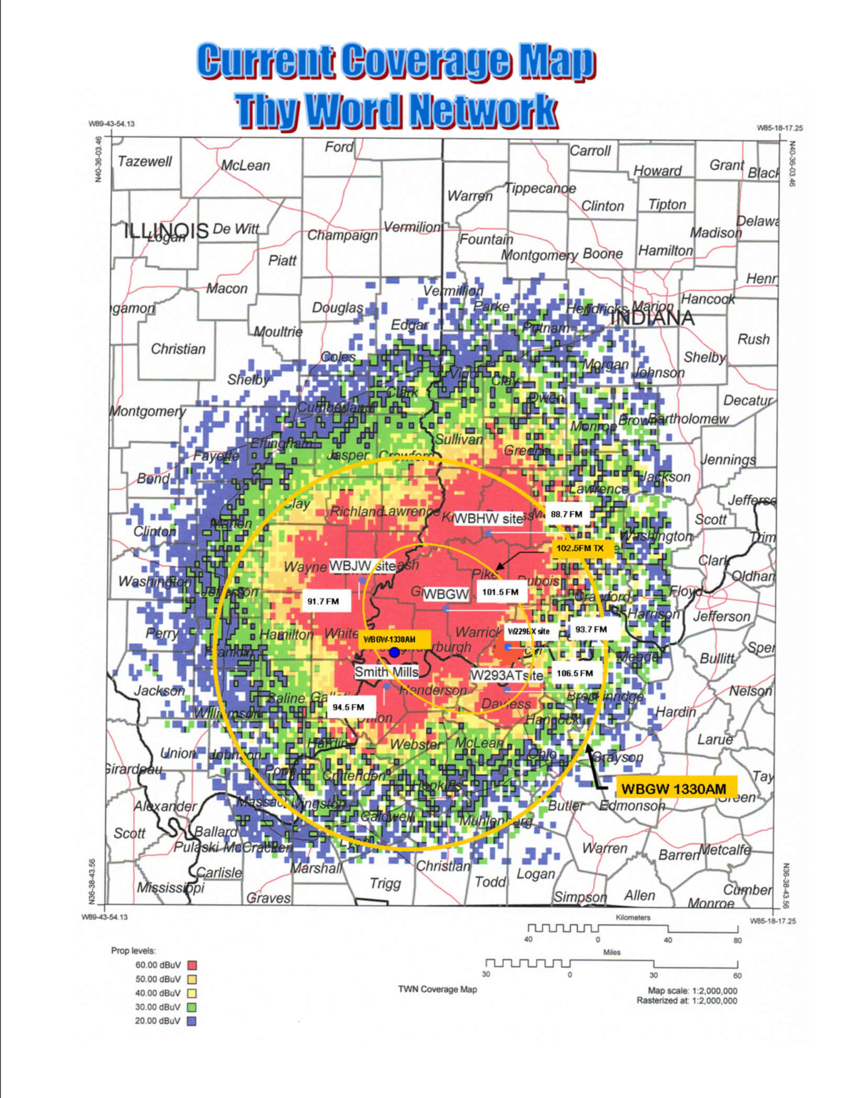 TWN Coverage Map- AM&FM | Thy Word Network